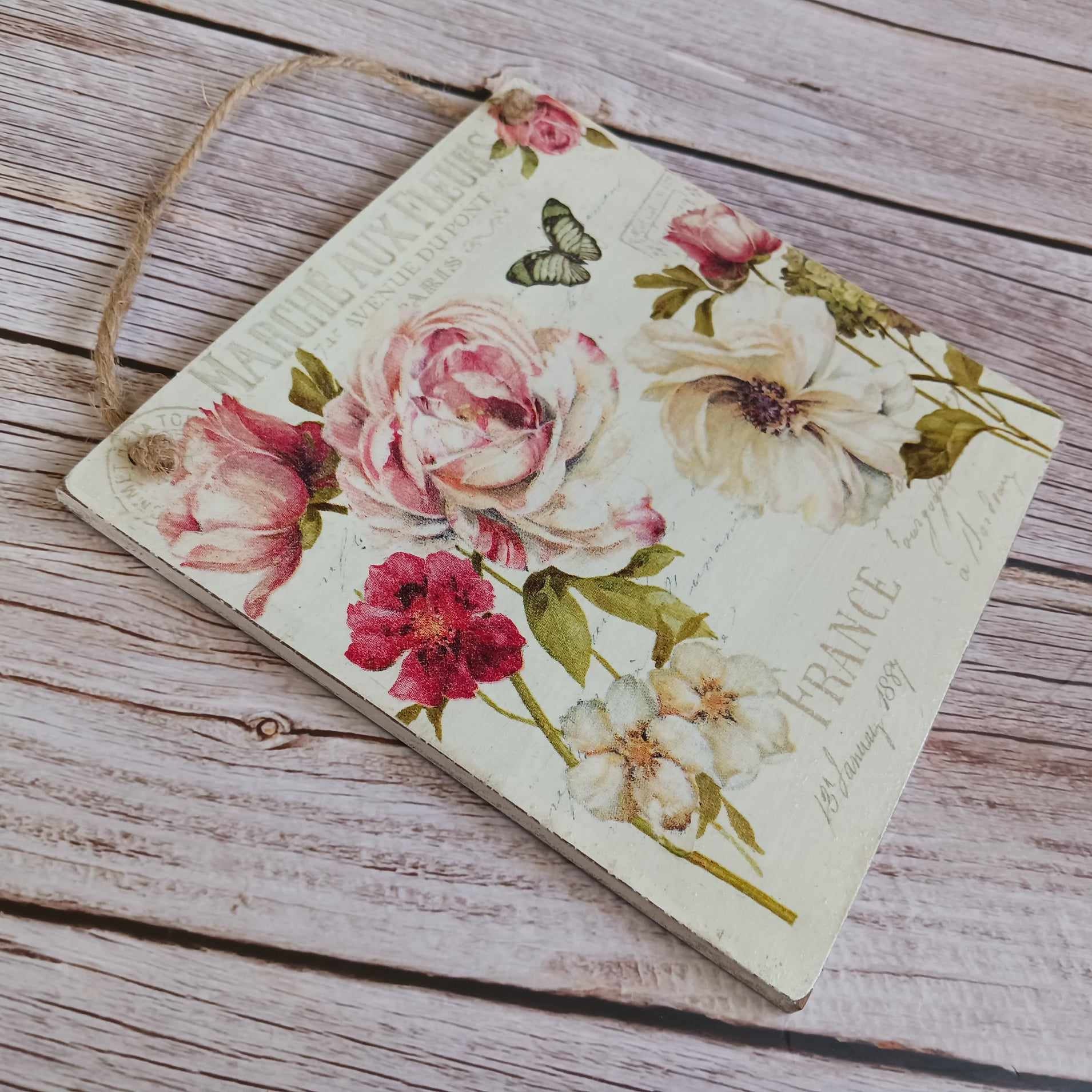 Cottage Wall Decor, Square Wall Art, French House Decor, Paris Sign ...