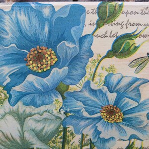 Poppies Wall Decor, Blue Flower Art, Cottage Decoration, Blue Poppy ...