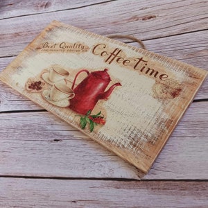 Coffee Bean Decor, Coffee Time Sign, Handmade Coffee Shop Art, Coffee ...