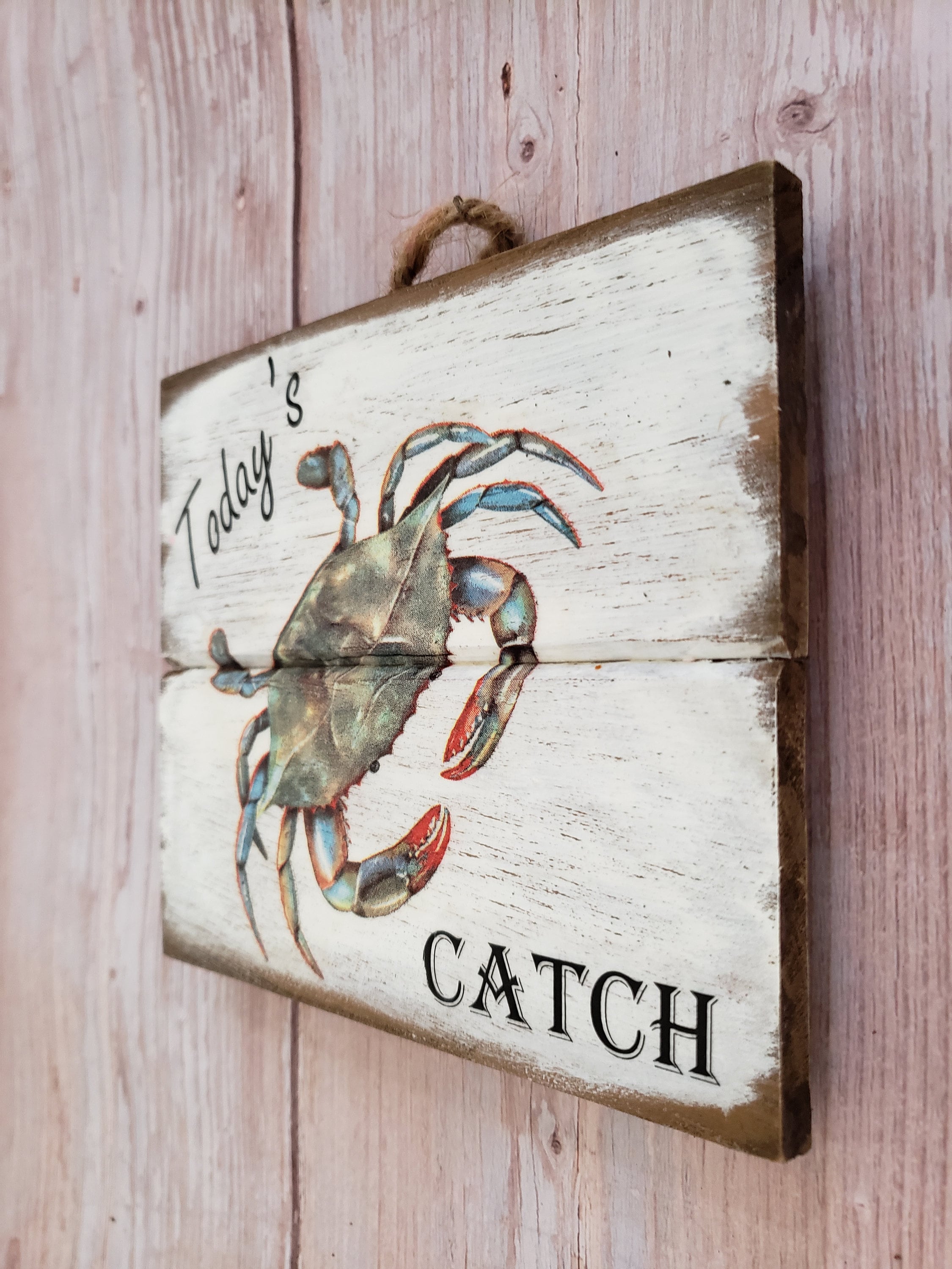 Beach Kitchen Sign Blue crab décor Nautical Jar Maryland | Etsy