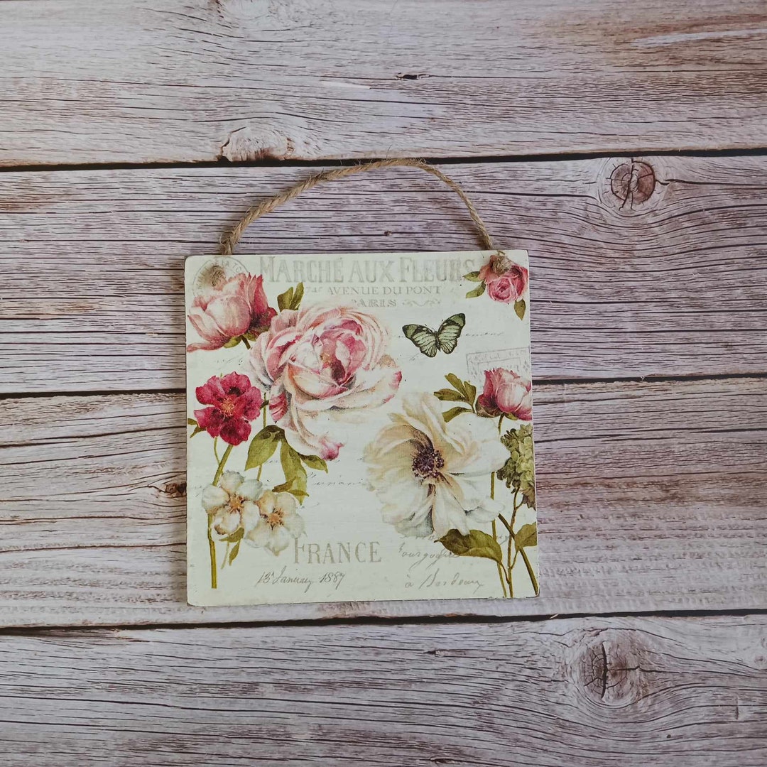 Cottage Wall Decor, Square Wall Art, French House Decor, Paris Sign ...