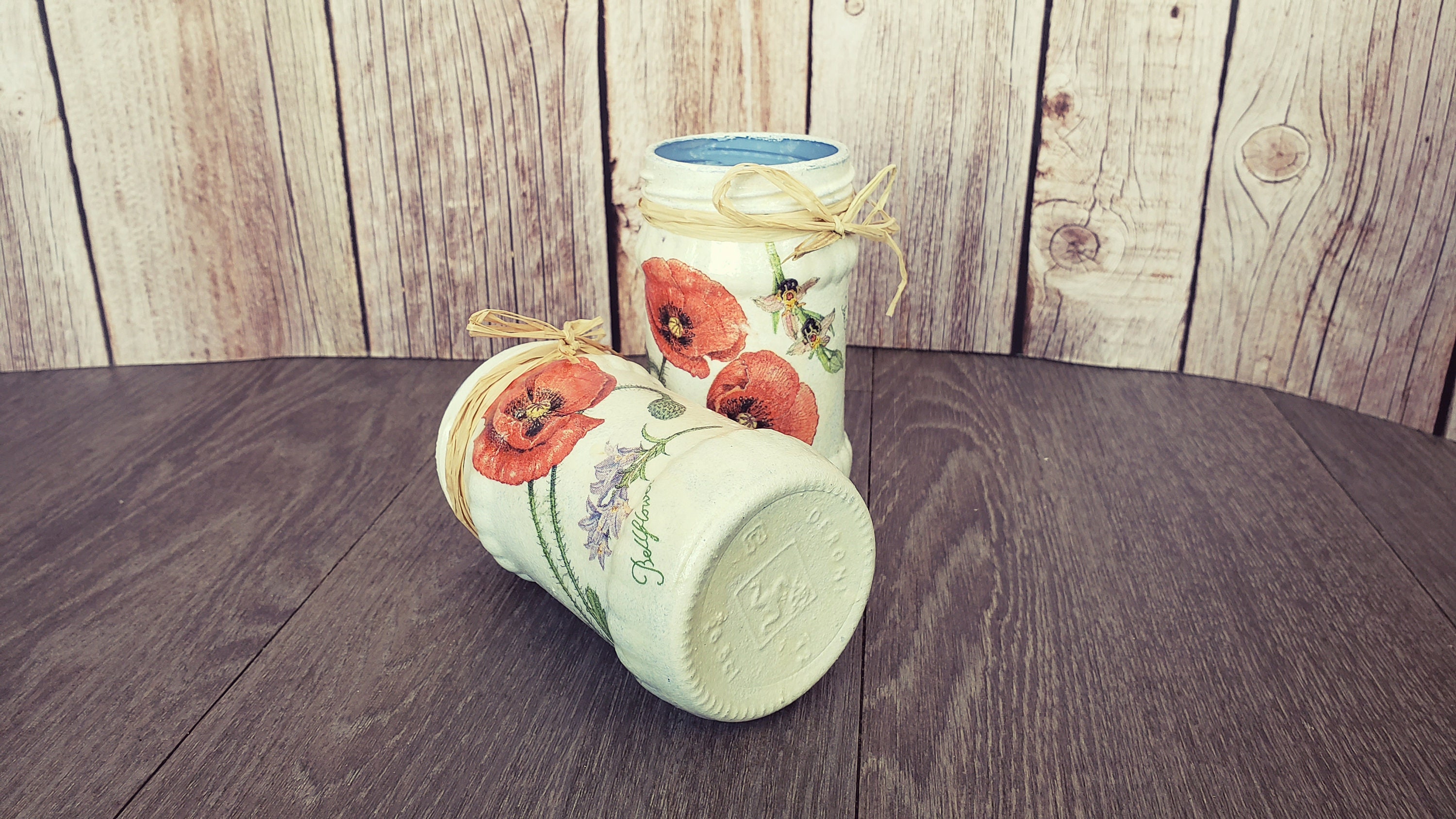 Red Poppy Flowers Décor Wildflowers Set of 2 Bathroom | Etsy