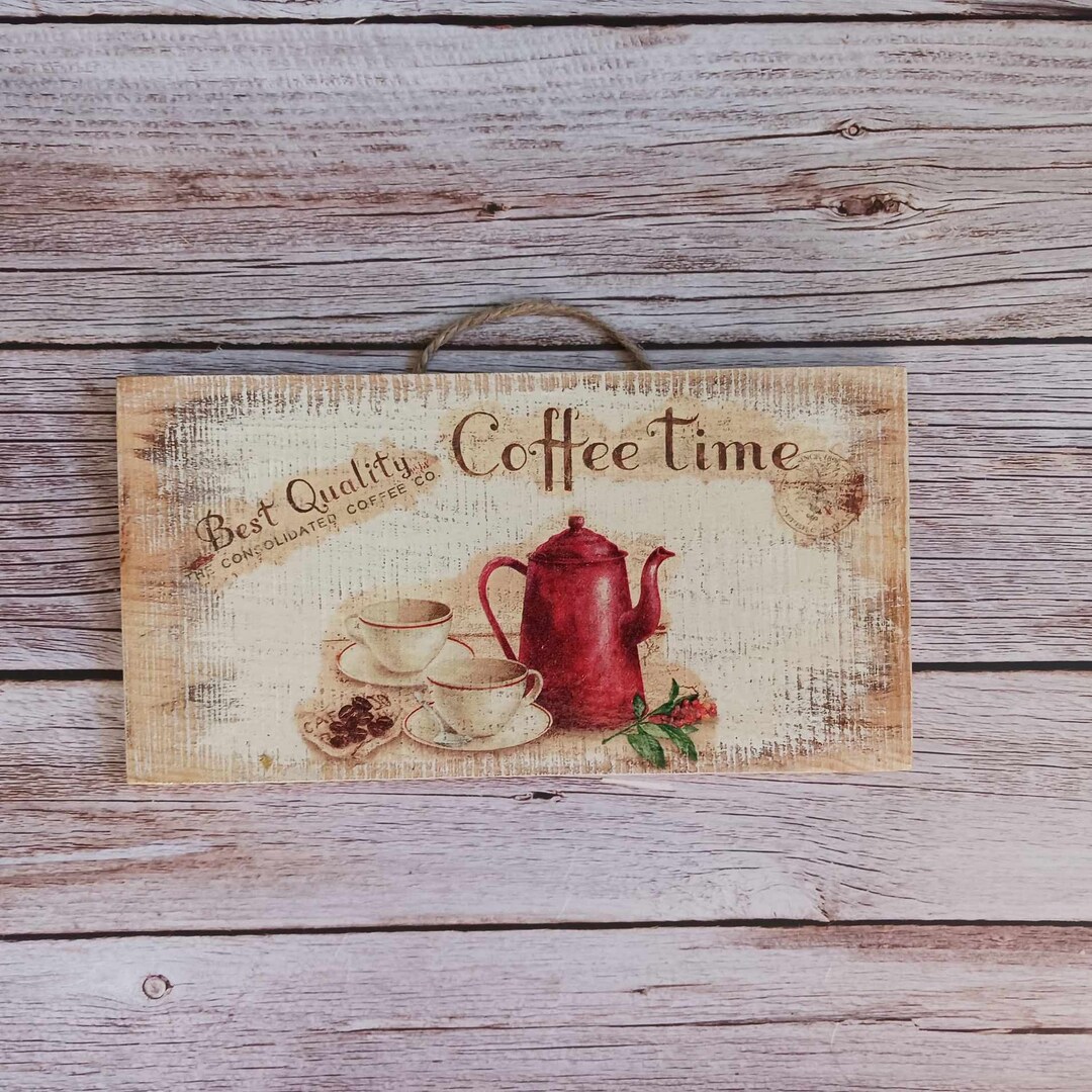 Coffee Bean Decor, Coffee Time Sign, Handmade Coffee Shop Art, Coffee ...