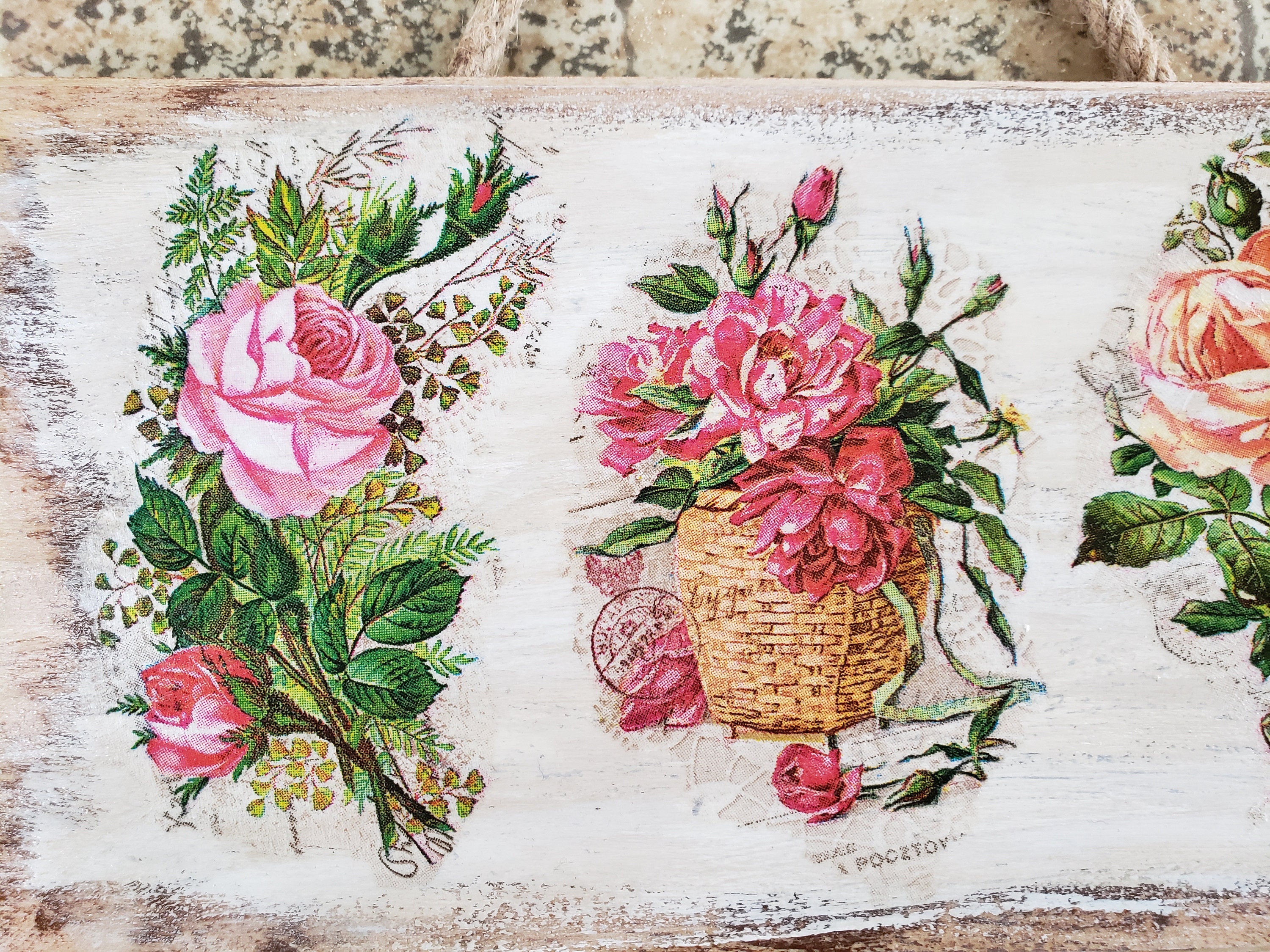 Wall Décor Plank Red and Pink Roses Art Spring Flowers - Etsy