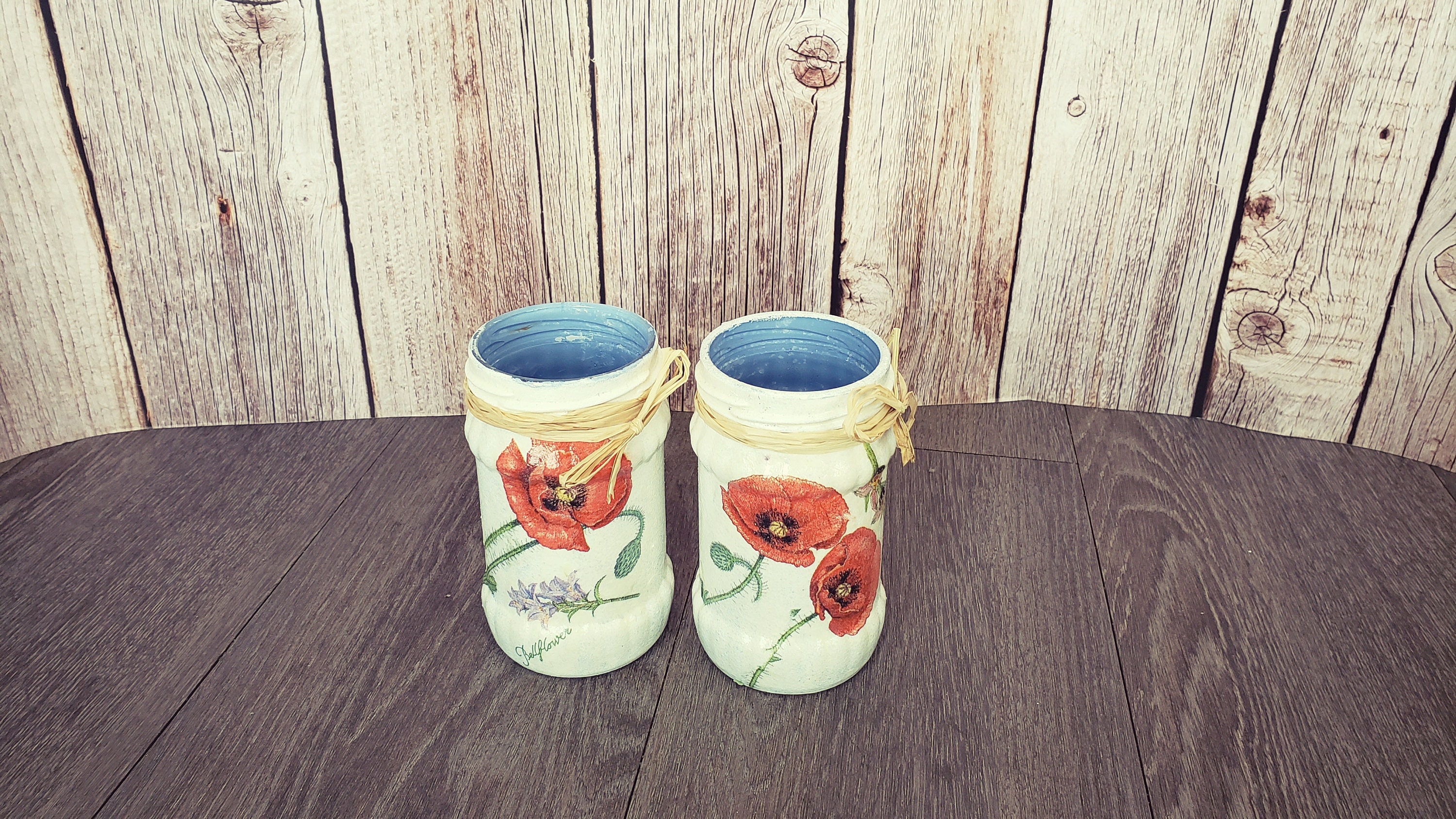 Red Poppy Flowers Décor Wildflowers Set of 2 Bathroom | Etsy