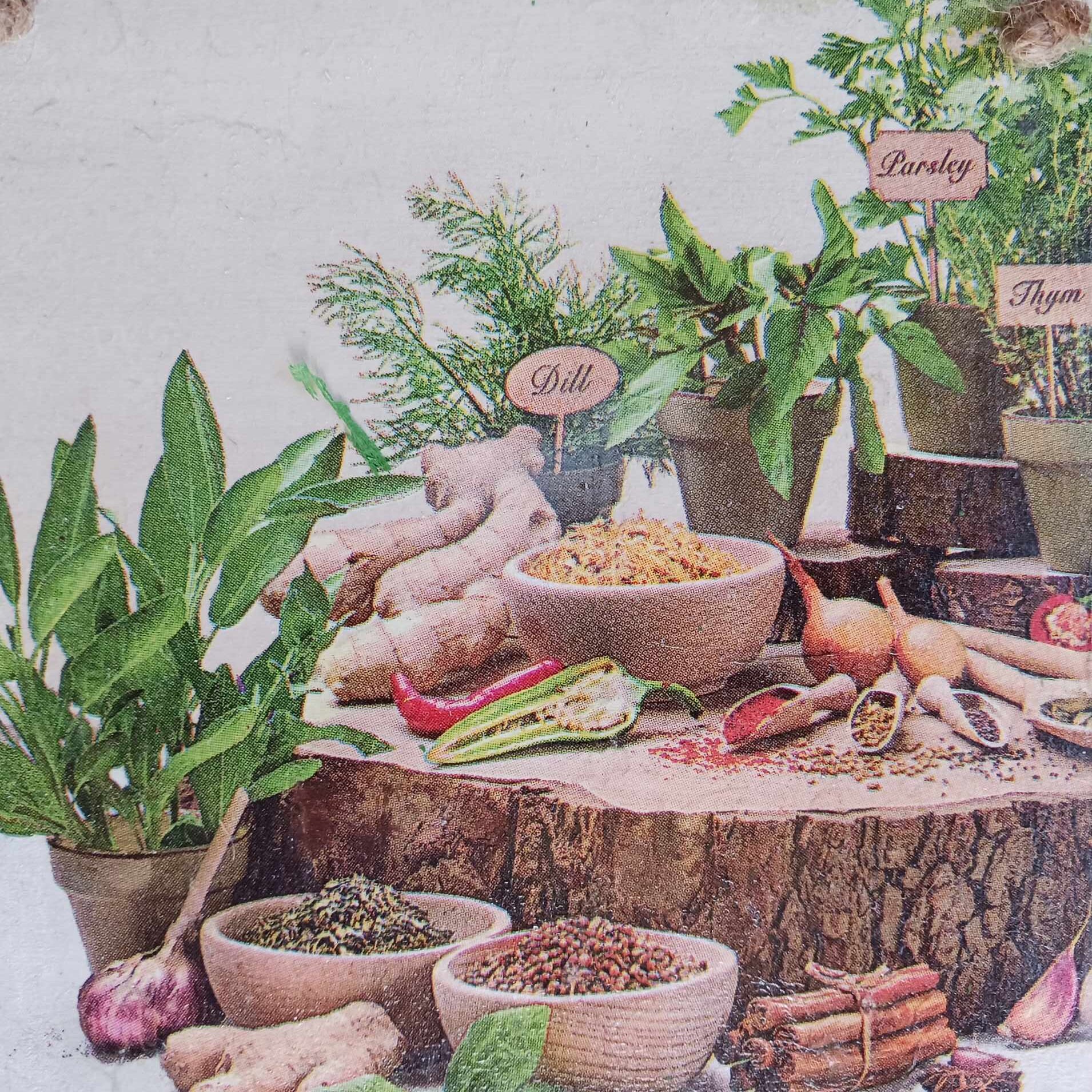 Rustic Herb Garden Wood Wall Art, Kitchen Botanical Prints, Set of 2 - Etsy