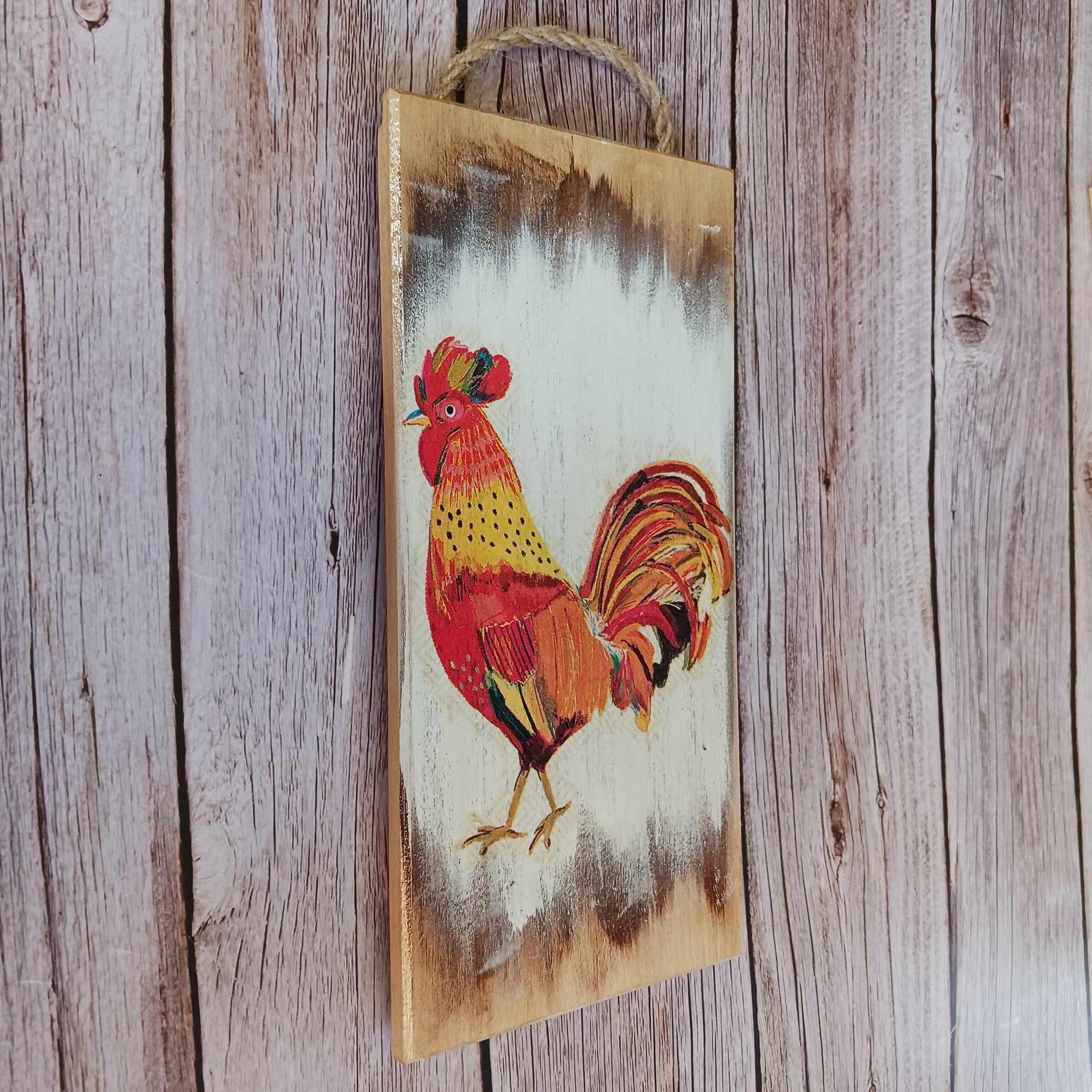 Rooster Wall Decor, Farmhouse Rooster Art, Country Kitchen Plank ...