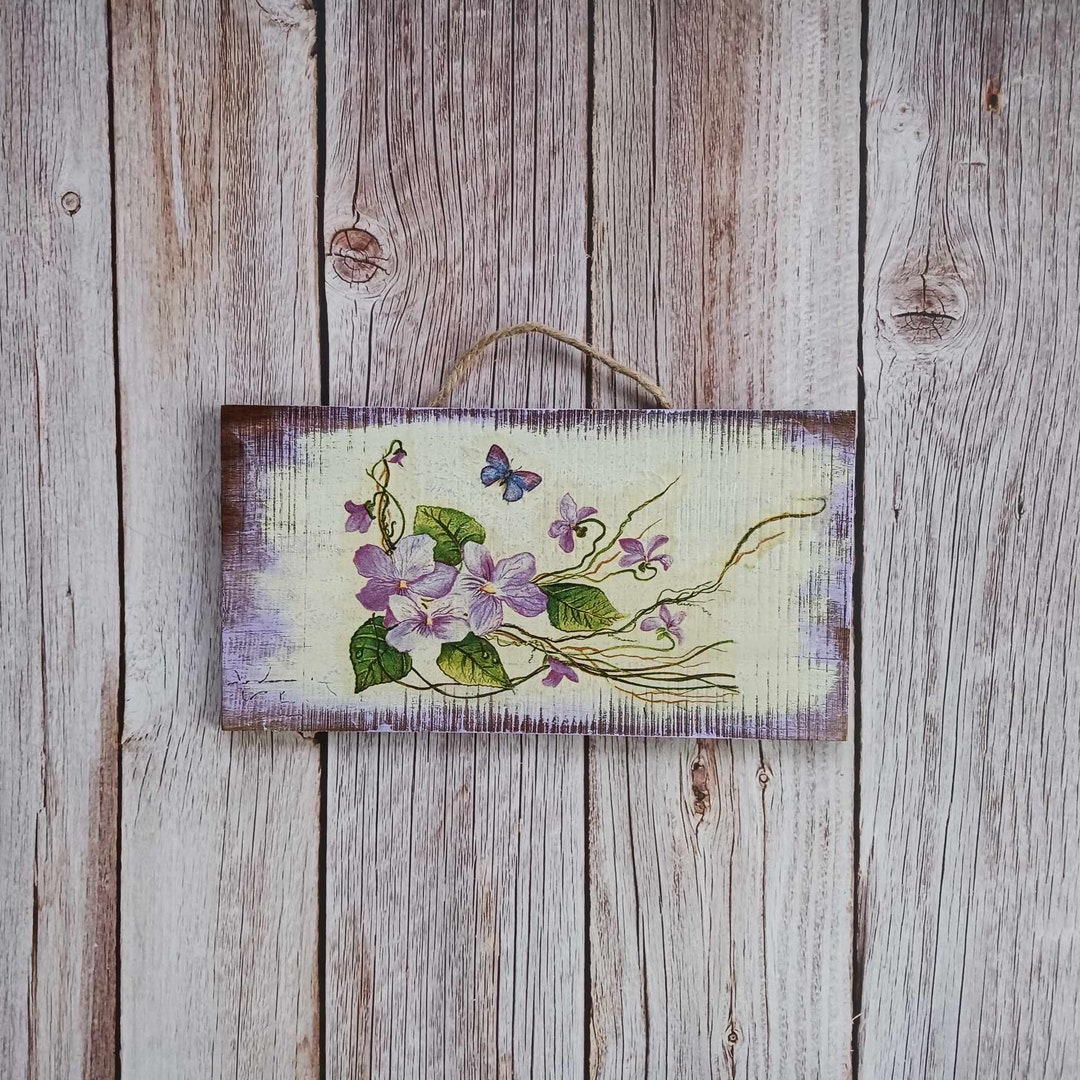 Purple Violets, Wild Violets, Flower Decoupage, Violets Wall Decor ...