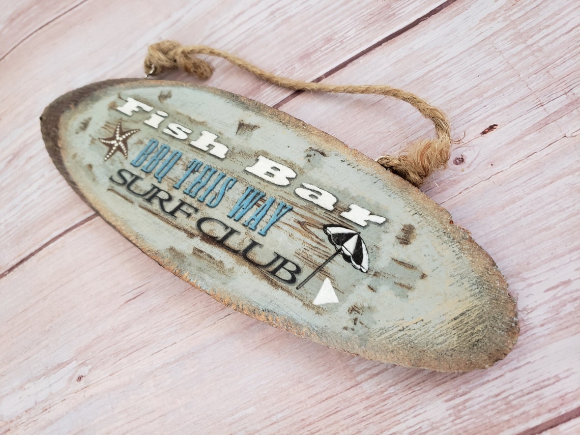Nautical Sign Fish Bar Sign Beach House Wall Décor Beach - Etsy