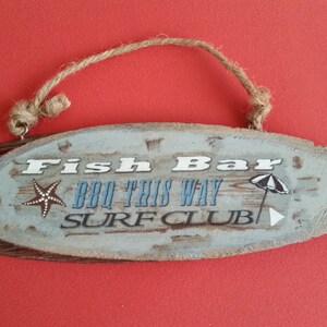 Nautical Sign, Fish Bar Sign, Beach House Wall Décor, Beach House Gift ...