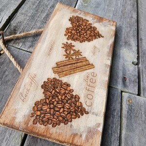 Coffee Time Decor, Coffee Bean Heart Decor, Coffee Lovers Gift, Rustic ...