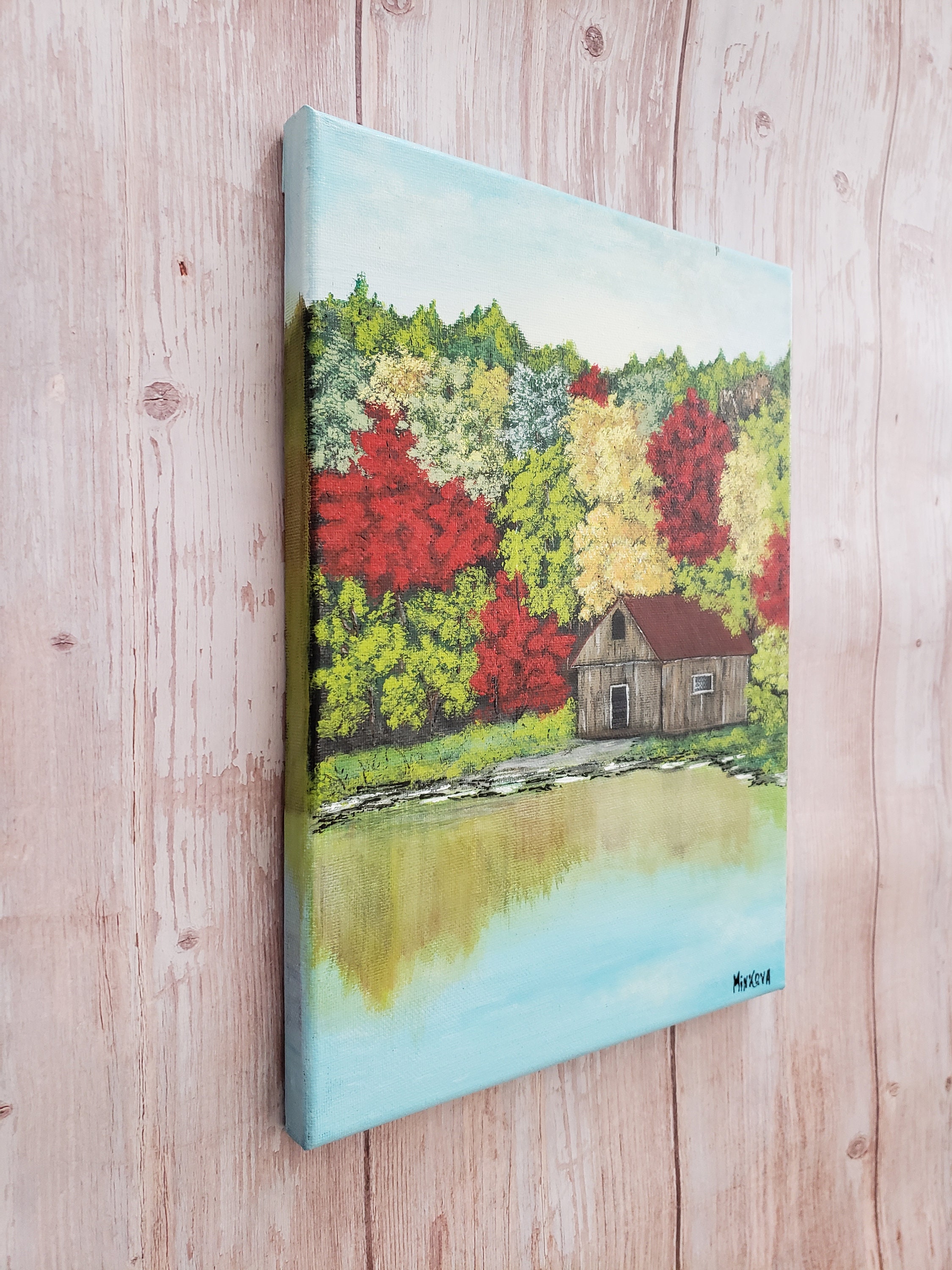 Original Acrylic Landscape Painting, Fall Landscape, Landscape Décor ...
