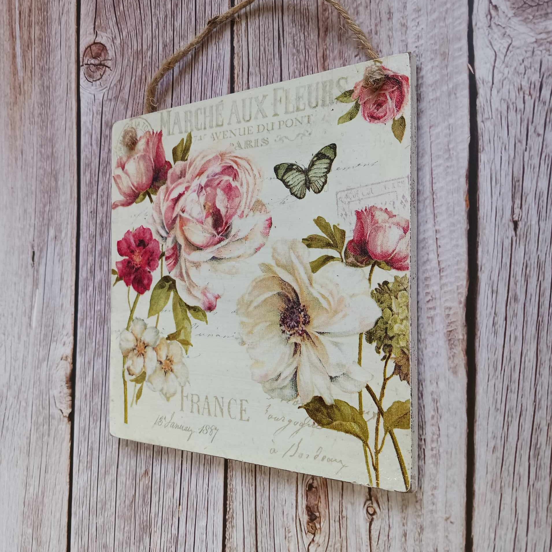 Cottage Wall Decor, Square Wall Art, French House Decor, Paris Sign ...