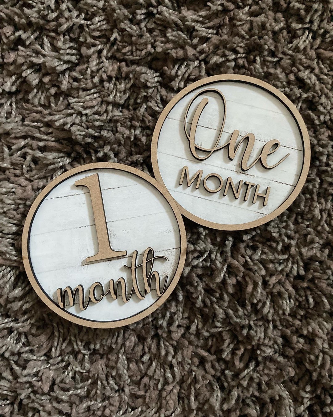 Shiplap Milestone Discs, Milestone Discs, Wooden Age Circles, Wooden ...