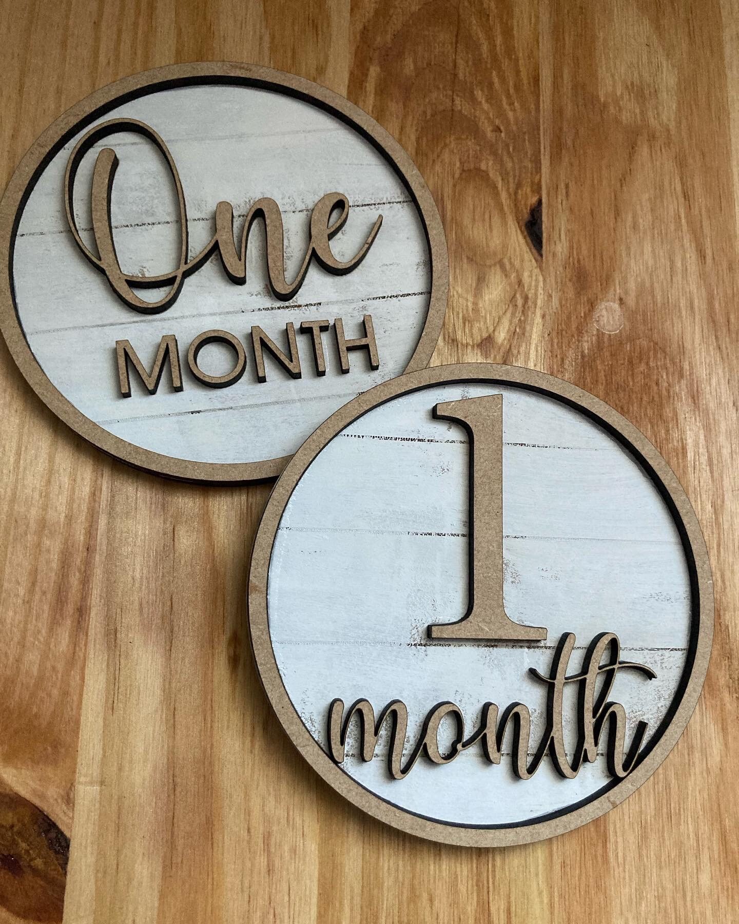 Shiplap Milestone Discs, Milestone Discs, Wooden Age Circles, Wooden ...