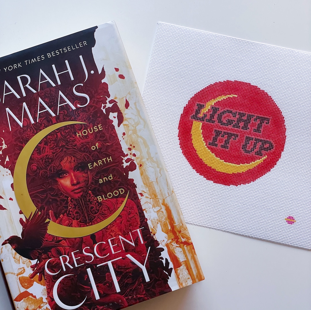 Hand Painted Crescent City Sarah J Maas Ornament Round Needlepoint ...