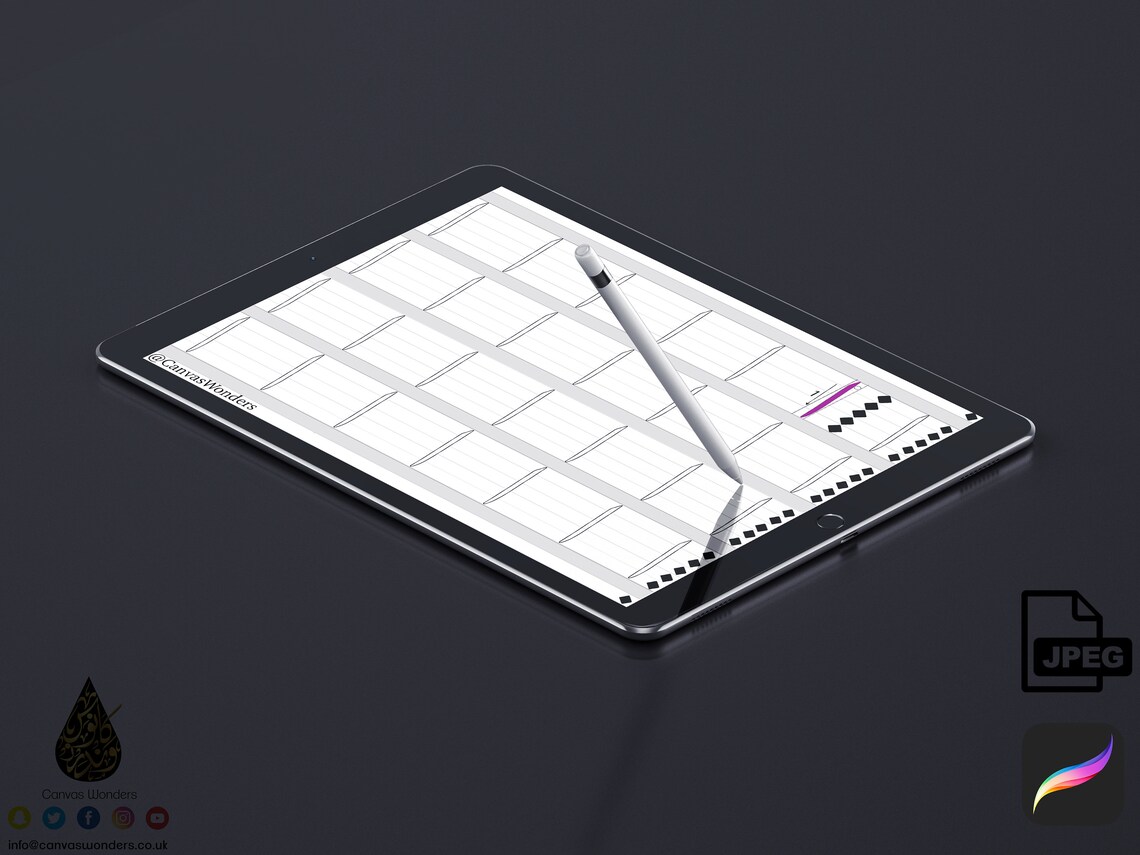 Procreate Arabic Calligraphy Naskh Uthmani Worksheets digital Arabic ...