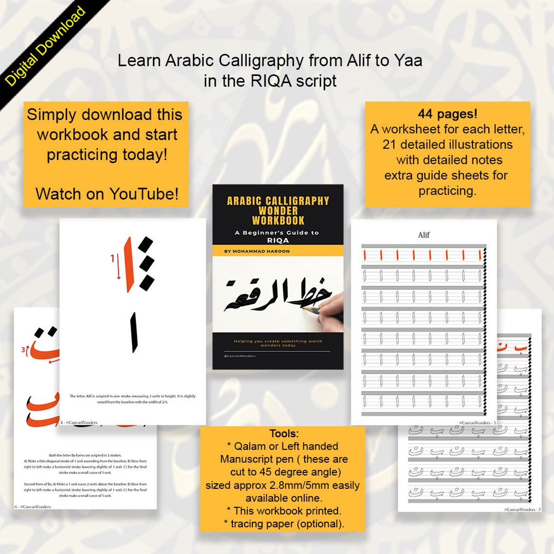 Arabic Calligraphy Wonder Workbook A Beginners Guide to Riqa download ...