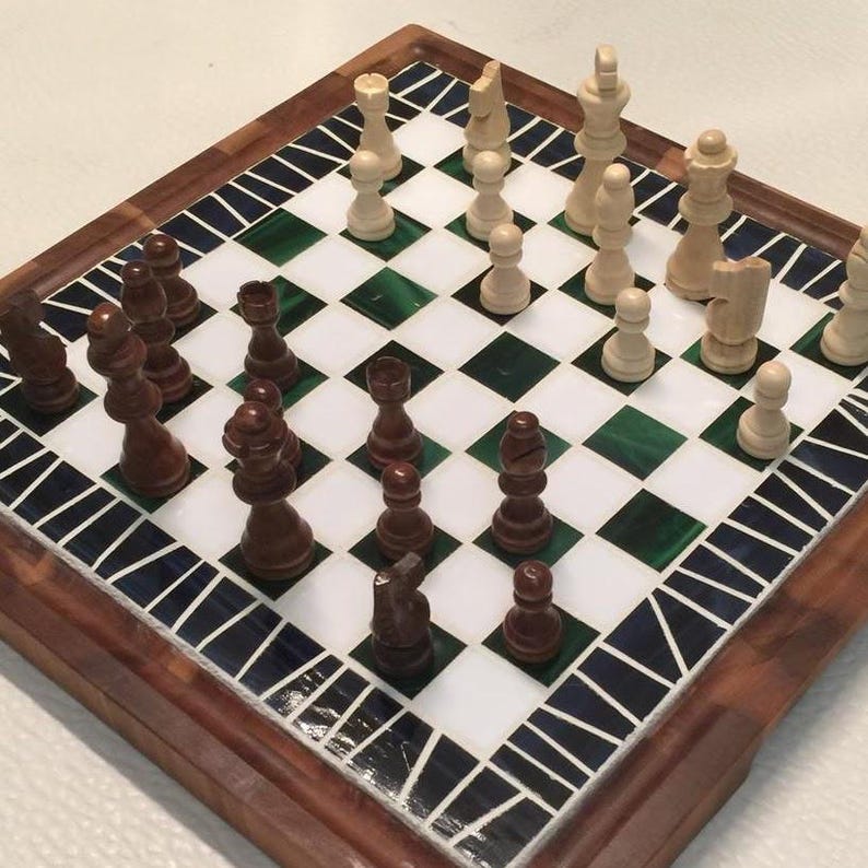 Custom Handmade Mosaic Chess Set - Etsy