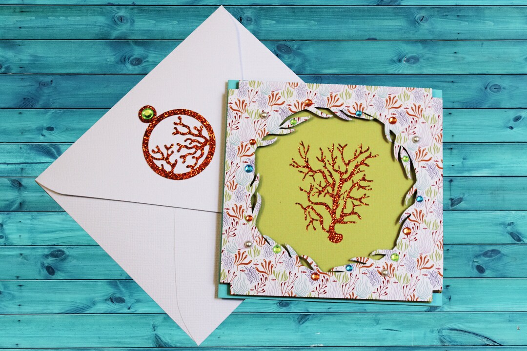Ocean Coral Multi-layered Handmade Card - Etsy