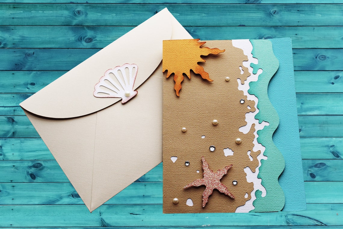 Beach Note Card Intricately Cut Handmade - Etsy