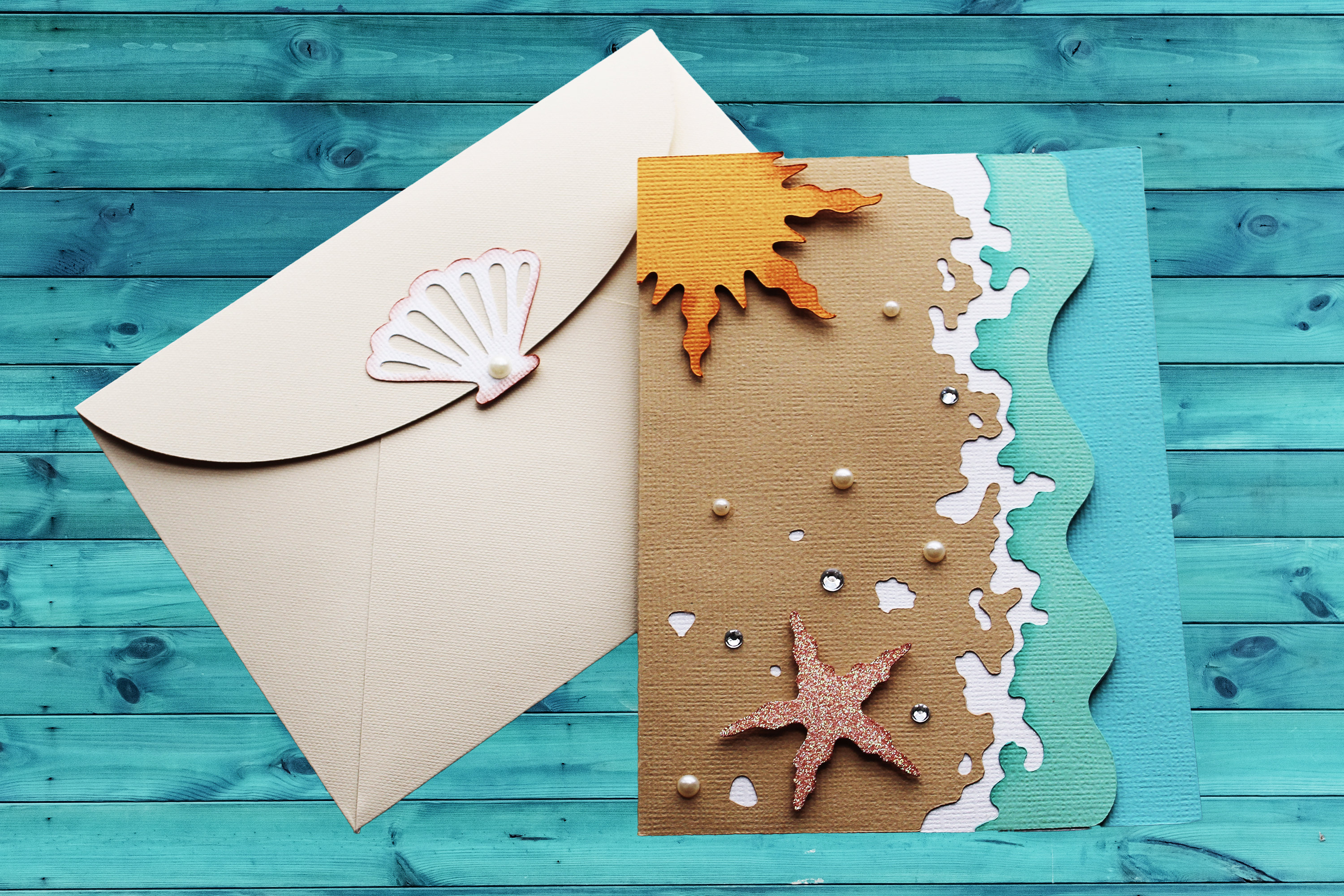 Beach Note Card Intricately Cut Handmade - Etsy