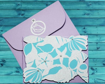 Conch Sea Shell Card Blank Card Beachy Birthday Card Birth - Etsy