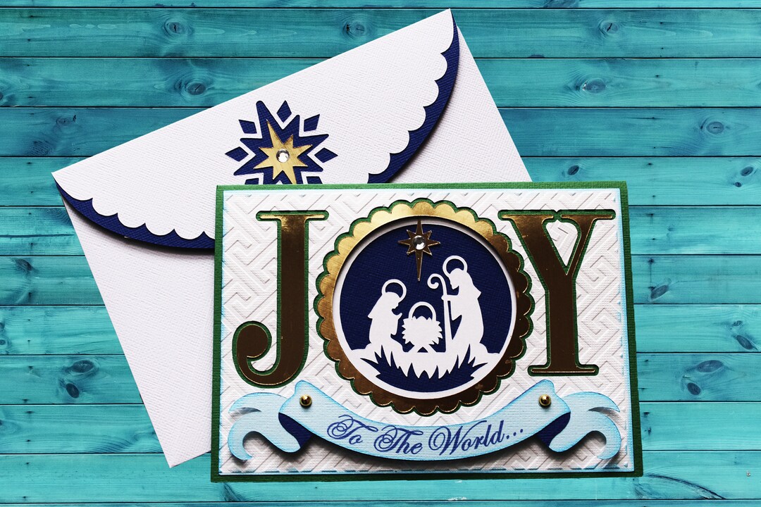 Elegant Joy to the World Nativity Christmas Handmade Card - Etsy