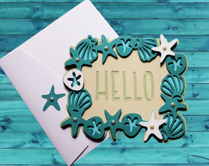 Shell Greeting Card, Handmade Summer Card - Etsy