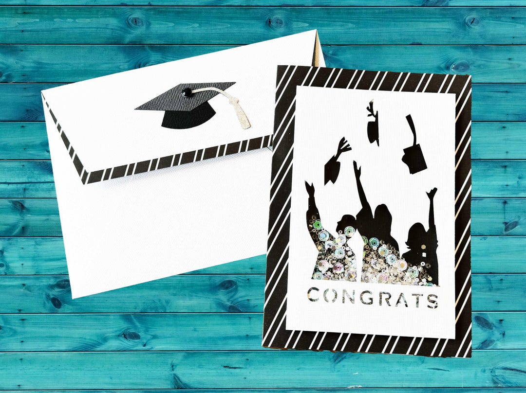 Interactive Congrats Graduation Handmade Shaker Card - Etsy