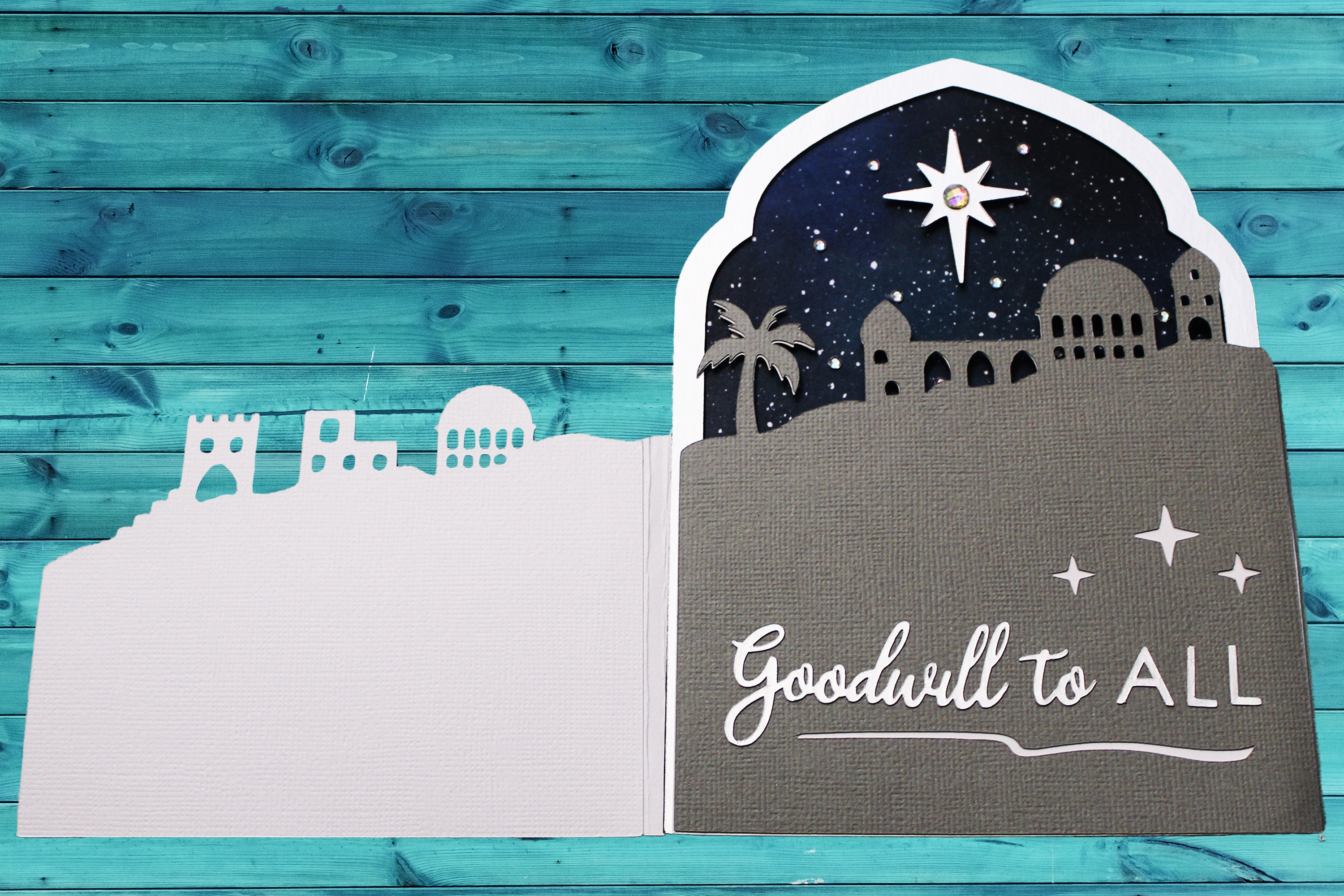 Religious Nativity Scene Christmas Gatefold Handmade Card, Intricately ...