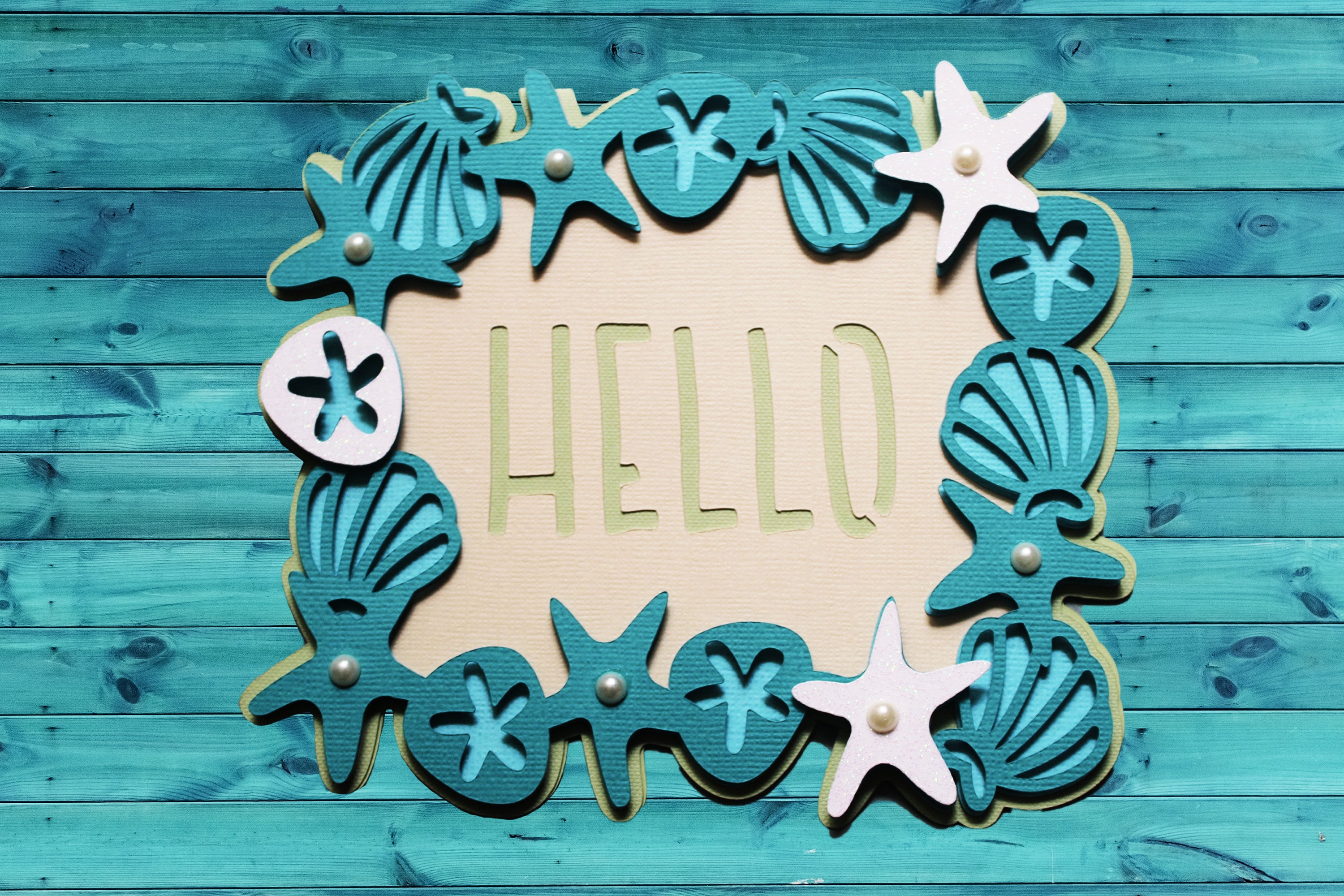 Shell Greeting Card Handmade Summer Card - Etsy