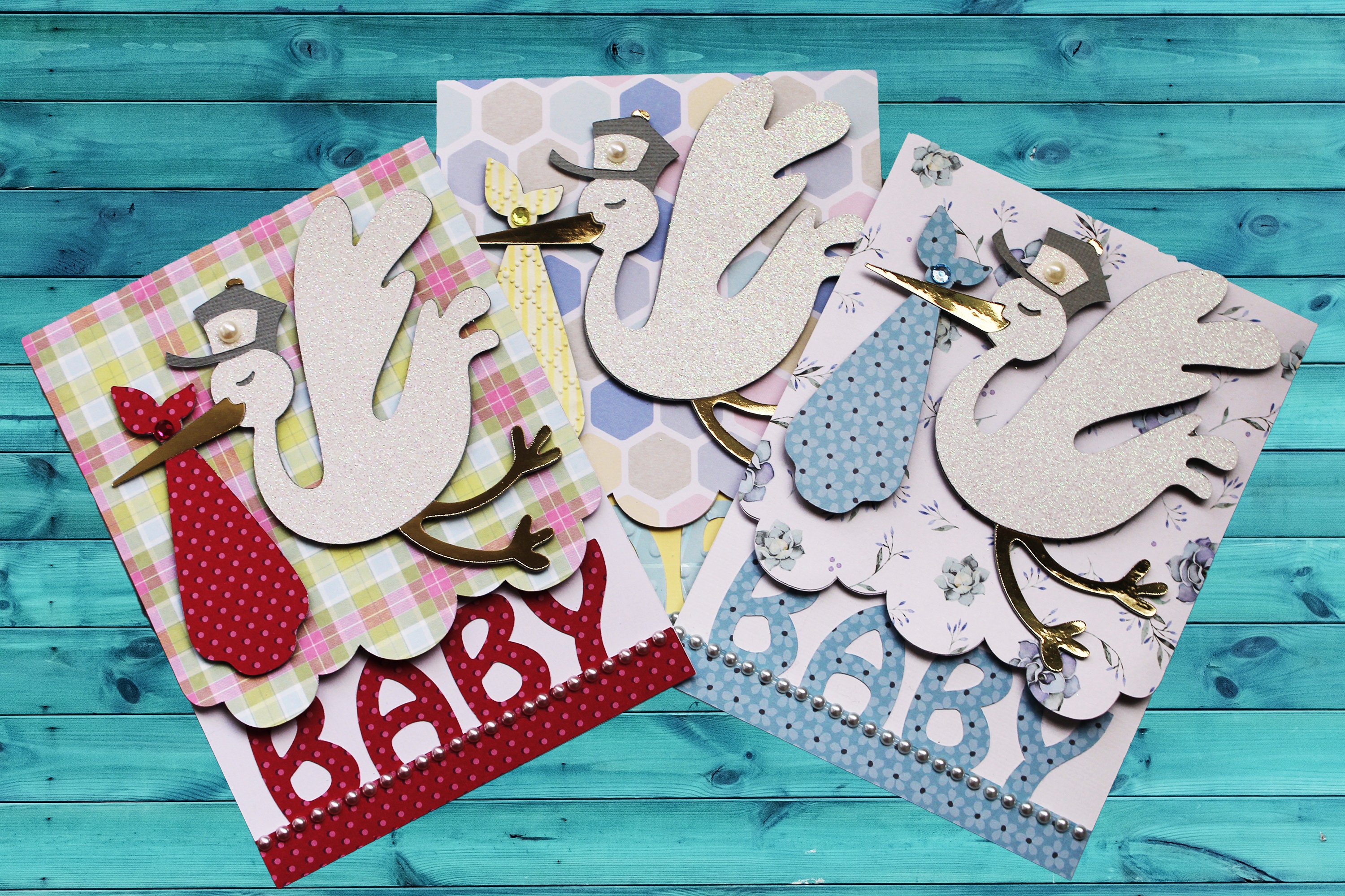 Stork Baby Card - Etsy