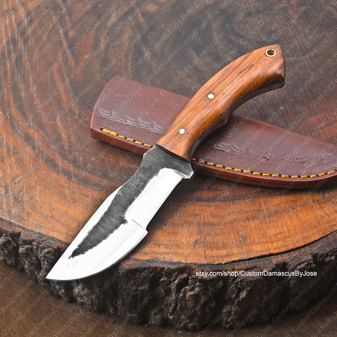 Tracker Knife With Sheath | Hand Forged Bushcraft Knife | Custom Knife ...