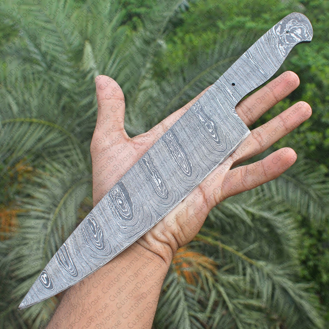 Damascus Chef Blank Blade | Kitchen Knife Blank Blade | Fixed Blade ...