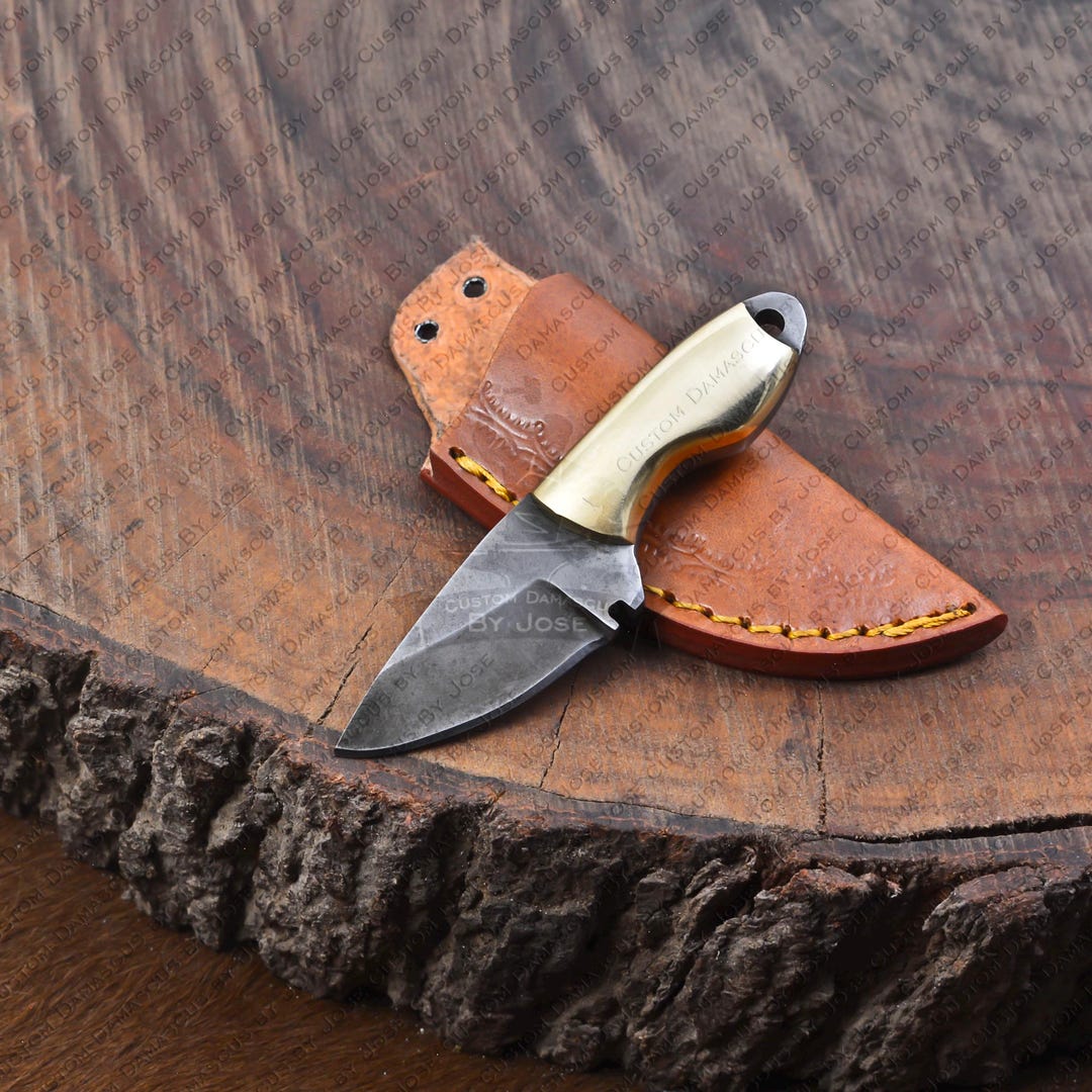 Handmade Thick Steel Neck Knife With Sheath Fixed Blade Knife | EDC ...