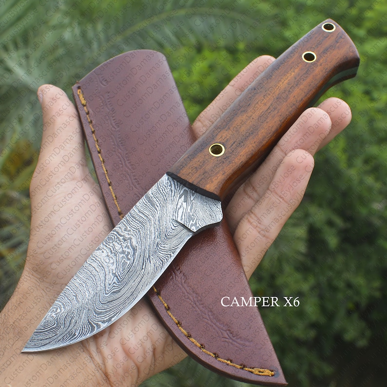 Hand Forge Bushcraft Knife With Sheath Rosewood Fixed Blade - Etsy