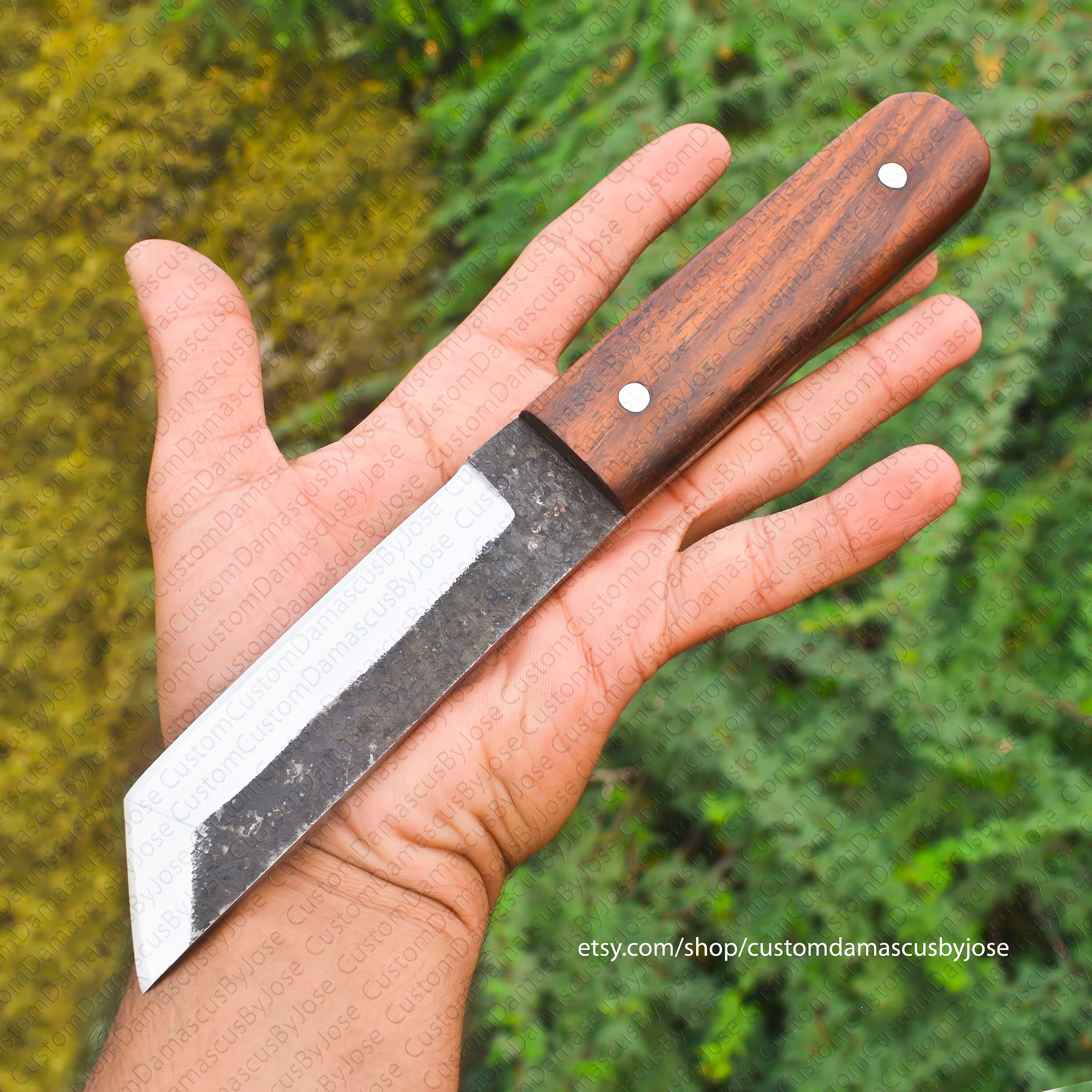 Hand Forged Japanese Style Tanto Knife With Sheath Rosewood - Etsy