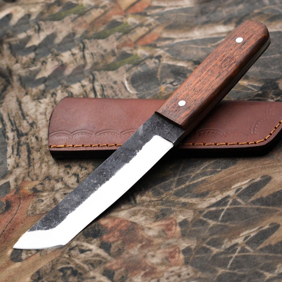 Hand Forged Japanese Style Tanto Knife With Sheath Rosewood - Etsy