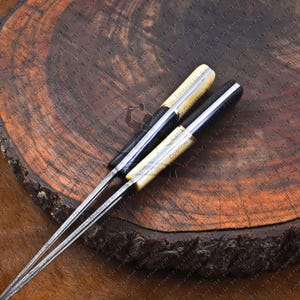 02pcs Hand Forged Bone & Horn Carving Forks | Custom FULL TANG Forks | Camping Utensils | Hand ...