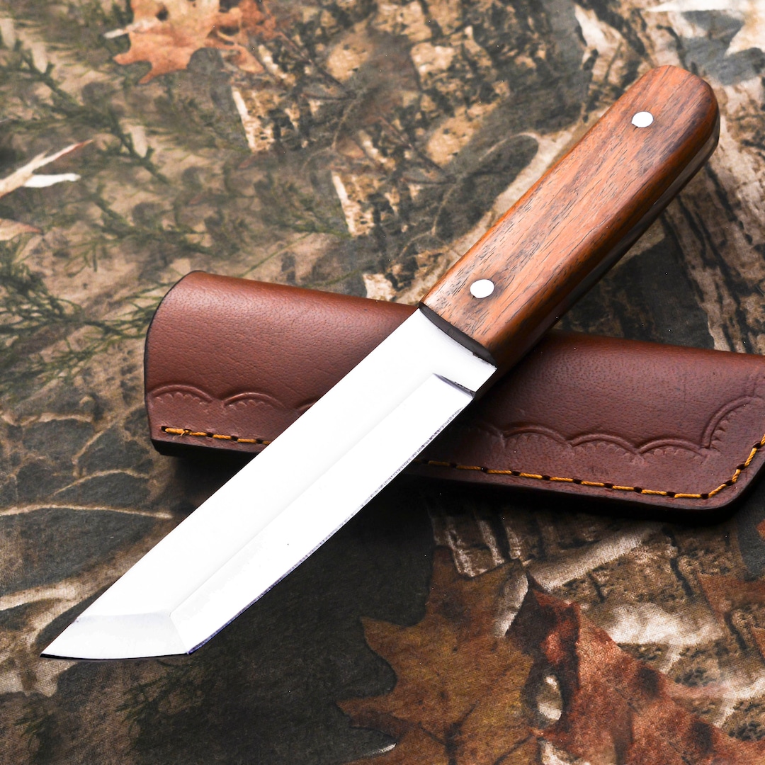 Hand Forged Japanese Style Tanto Knife With Sheath Rosewood - Etsy