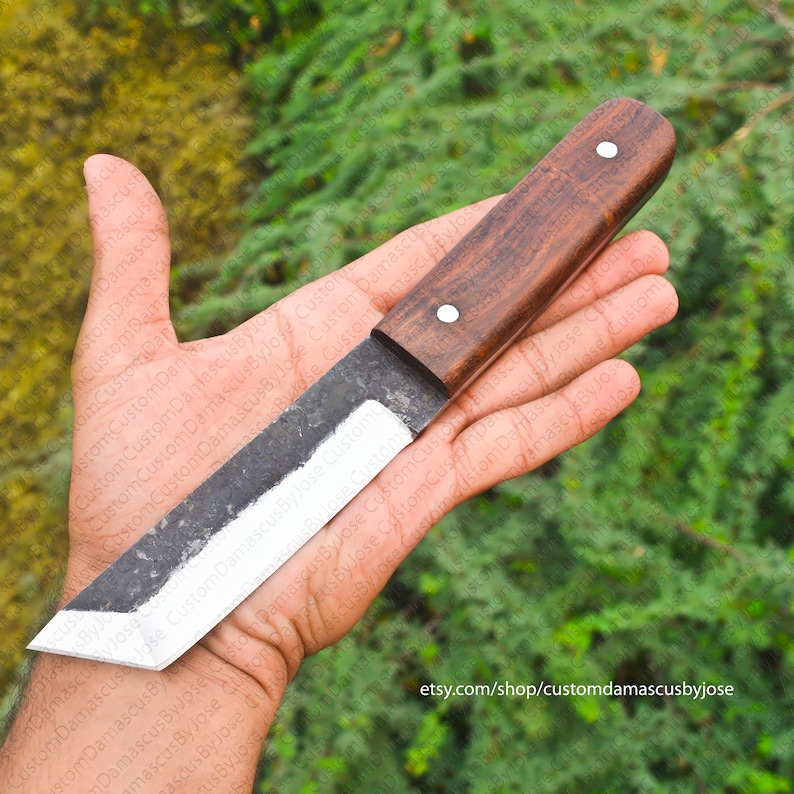 Hand Forged Japanese Style Tanto Knife With Sheath Rosewood - Etsy