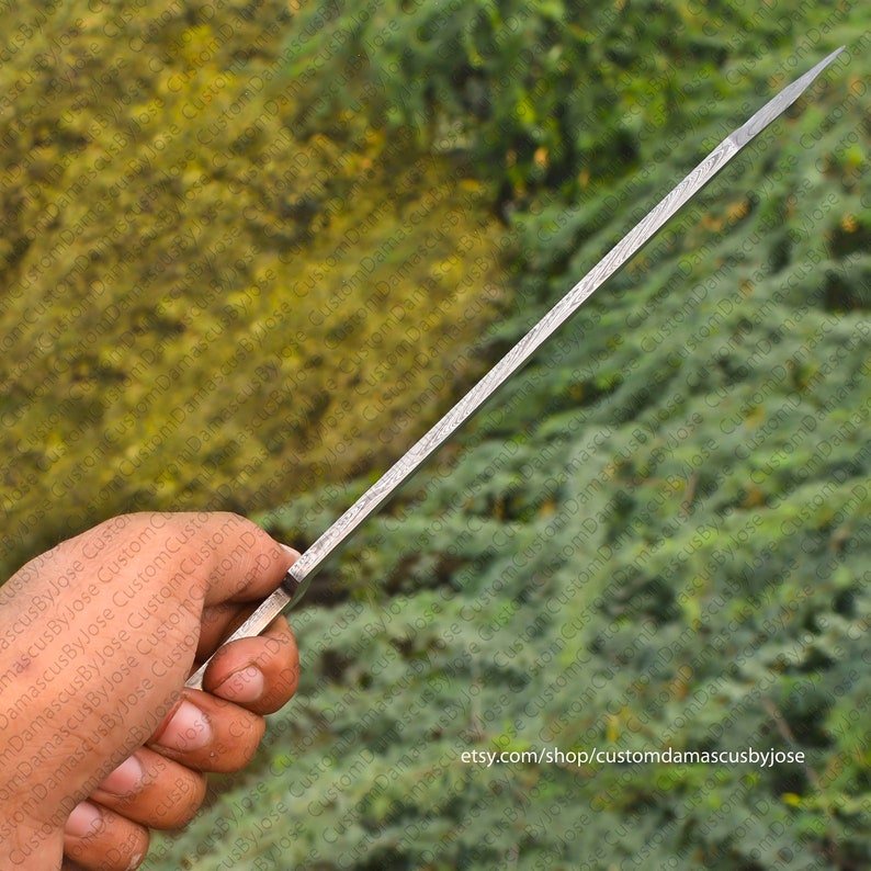 Damascus Seax Blank Blade Sheepsfoot Knife Handmade Fixed - Etsy