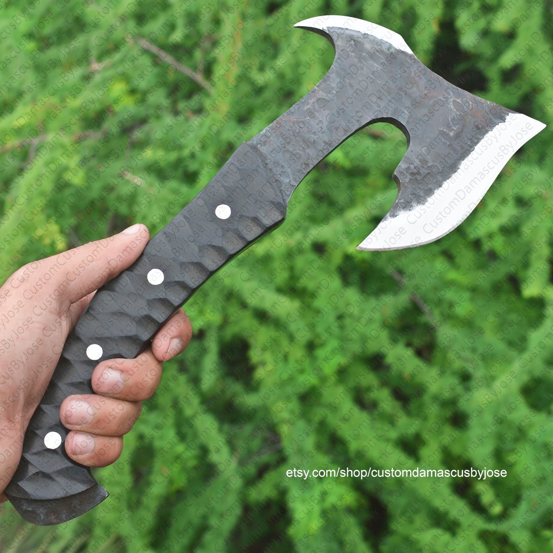 Hand Forged Axe With Sheath Hatchet Throwing Axe Survival - Etsy