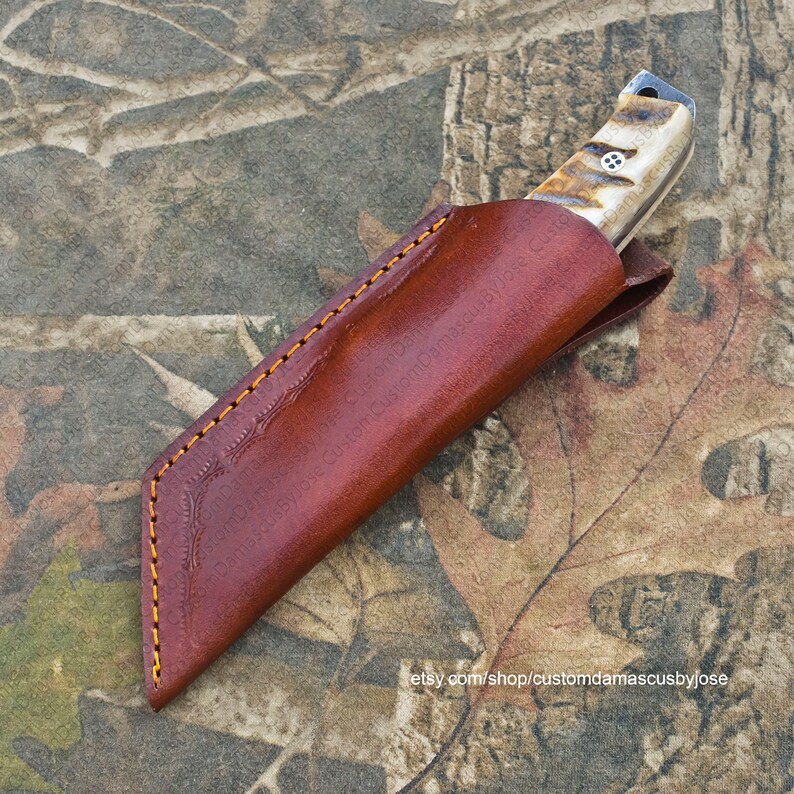 Hand Forge Bushcraft Knife With Sheath Ram Horn Fixed Blade - Etsy