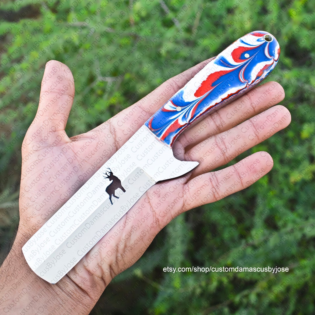 Hand Forge Resin Knife With Sheath Rosewood Fixed Blade - Etsy