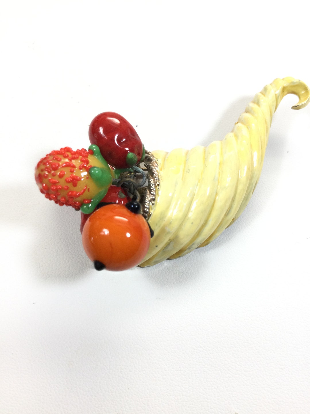 HAR CORNUCOPIA of Glass Fruit Brooch - Etsy