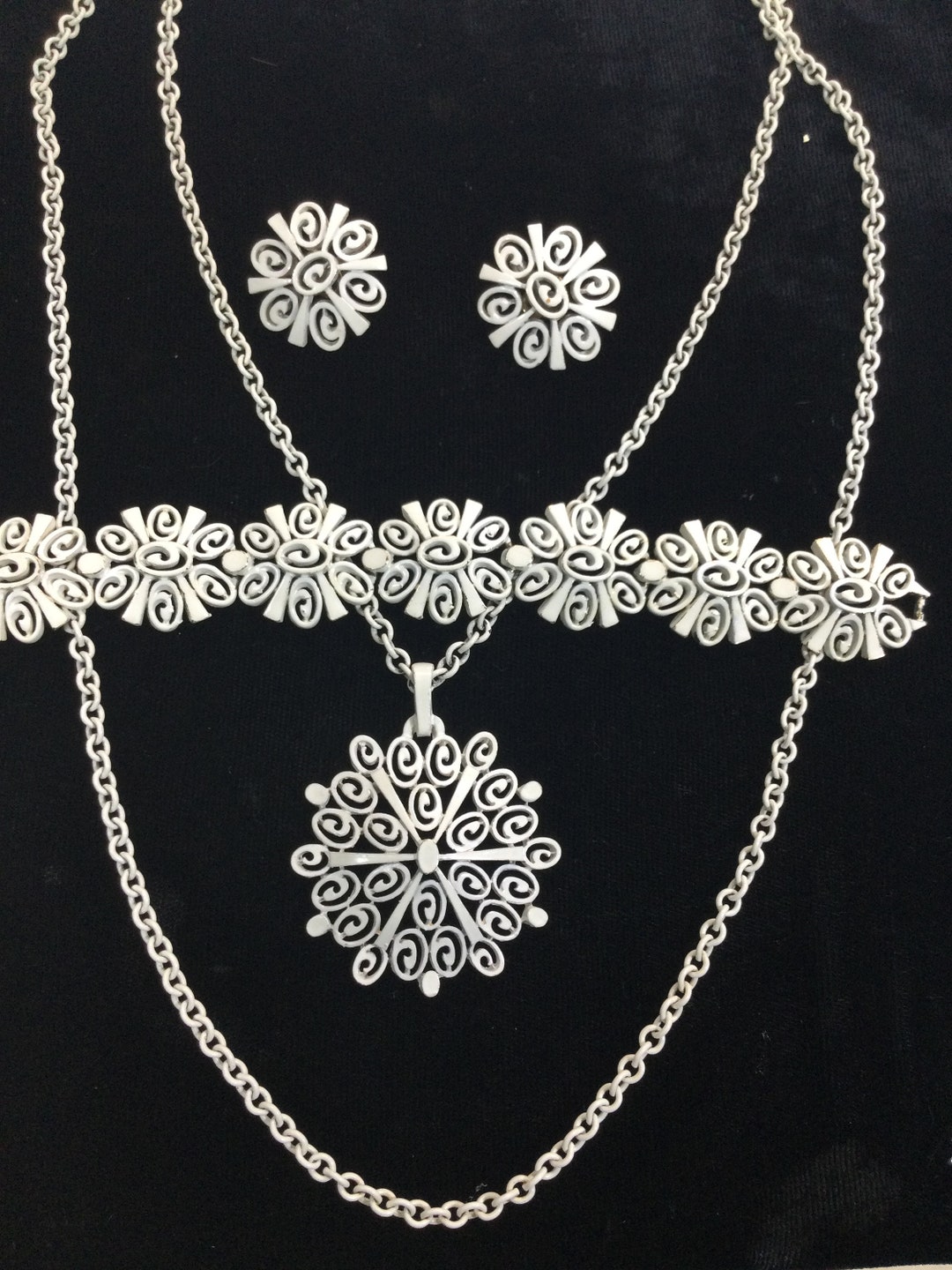 TRIFARI Mid Century Modern Enameled Parure - Etsy