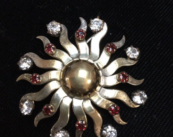 RODE Sterling SUN and RAYS Brooch - Etsy