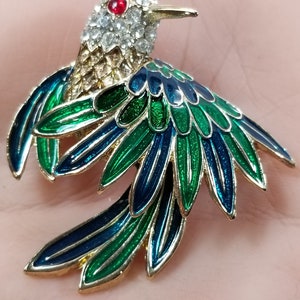 D'orlan/boucher ENAMELED BIRD Brooch - Etsy
